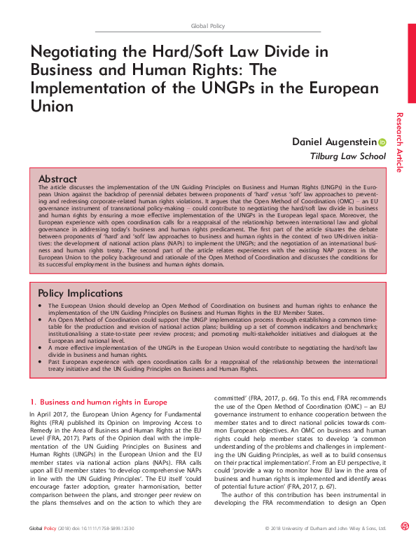 (PDF) Negotiating the Hard/Soft Law Divide in Business and Human Rights ...