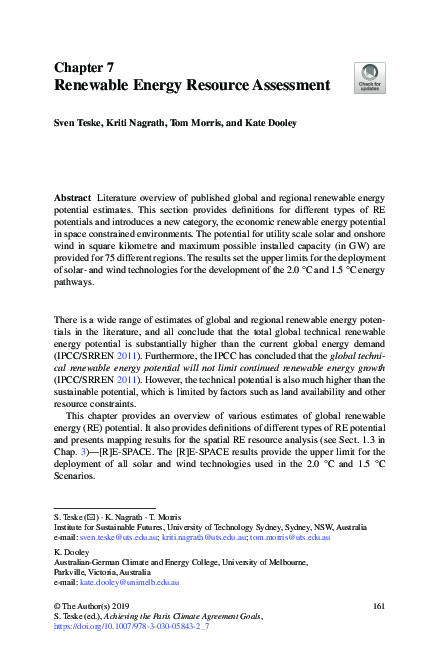 (PDF) Renewable Energy Resource Assessment