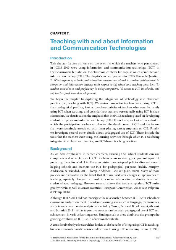 (PDF) Teaching with and about Information and Communication Technologies