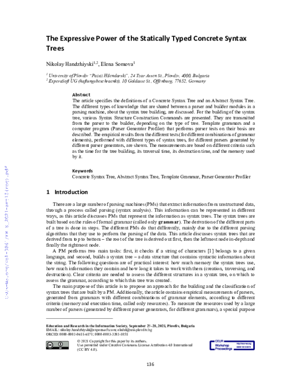 (PDF) Expressive Power of the Statically Typed Concrete Syntax Trees
