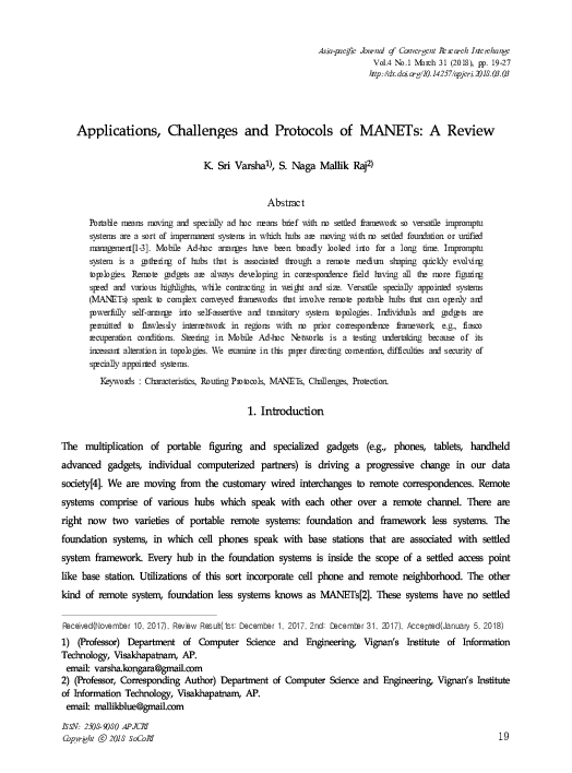Pdf Applications Challenges And Protocols Of Manets A Review
