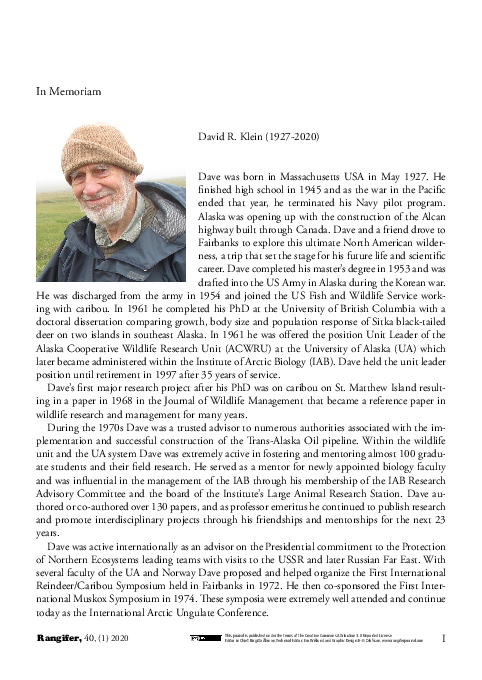 (PDF) David R. Klein