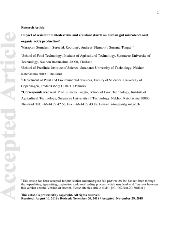 (PDF) Impact of resistant maltodextrins and resistant starch on human ...