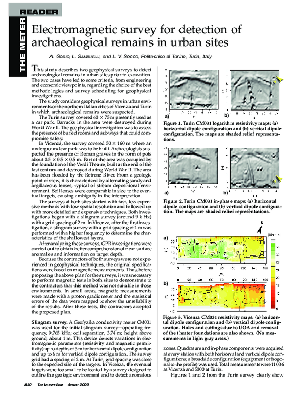 (PDF) Electromagnetic survey for detection of archaeological remains in ...