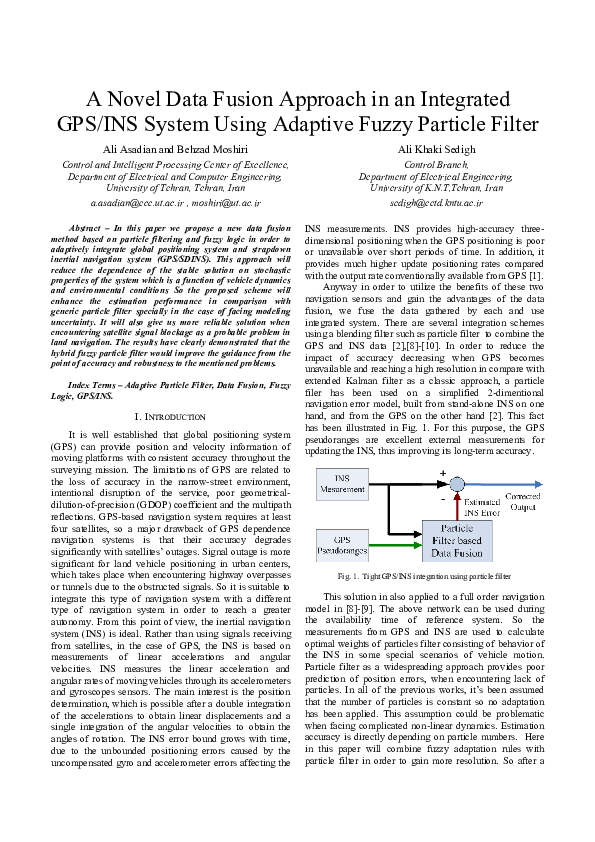 (PDF) A novel data fusion approach in an integrated gps/ins system ...