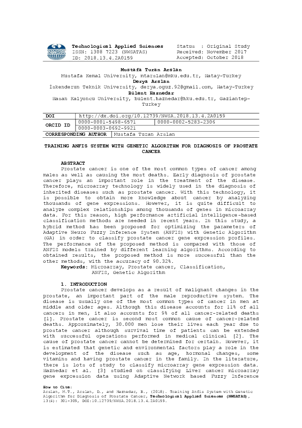 (PDF) Training ANFIS system with DE algorithm