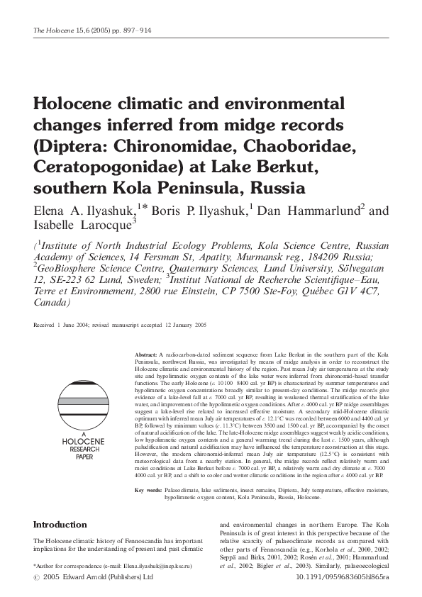 (PDF) Holocene climatic and environmental changes in the arid and semi-arid areas of China: a review