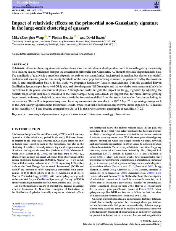 Pdf Impact Of Relativistic Effects On The Primordial Non Gaussianity Signature In The Large