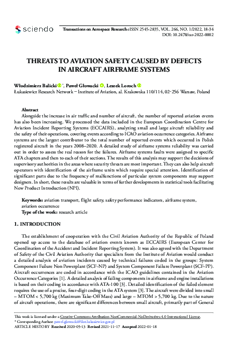 (PDF) Threats to Aviation Safety Caused by Defects in Aircraft Airframe ...