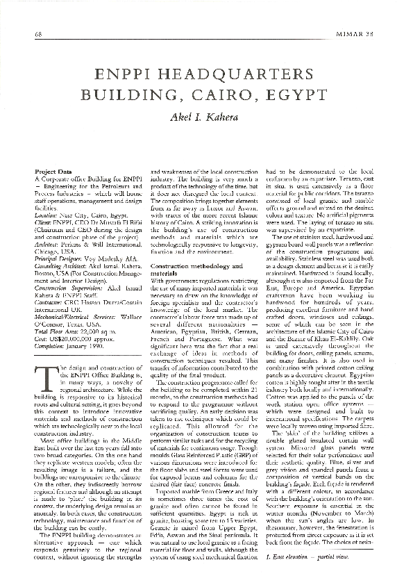 (PDF) ENPPI HEADQUARTERS BUILDING, CAIRO, EGYPT Project Data A ...