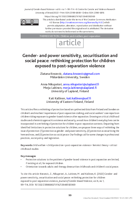 (PDF) Gender-and power sensitivity, securitisation and social peace ...