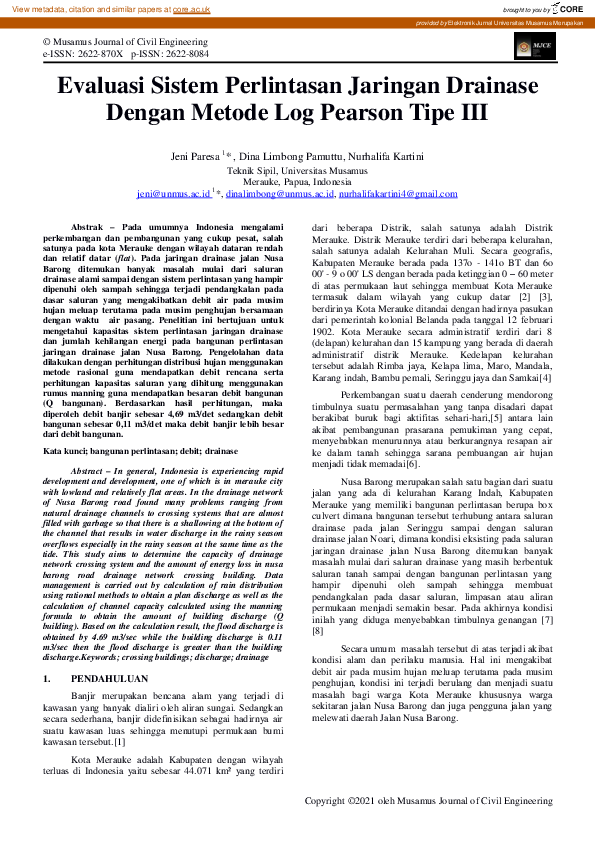 (PDF) Evaluasi Sistem Perlintasan Jaringan Drainase Dengan Metode Log ...
