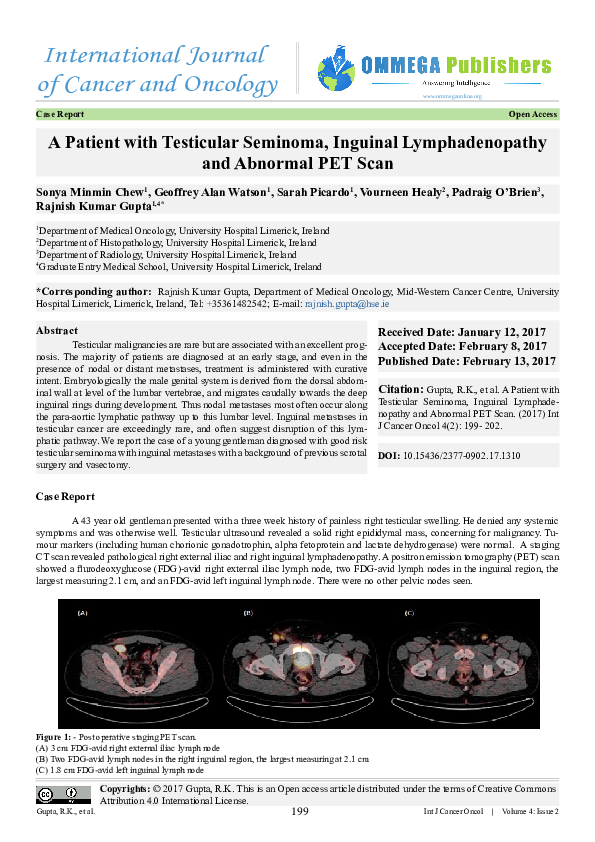(PDF) A Patient with Testicular Seminoma, Inguinal Lymphadenopathy and ...