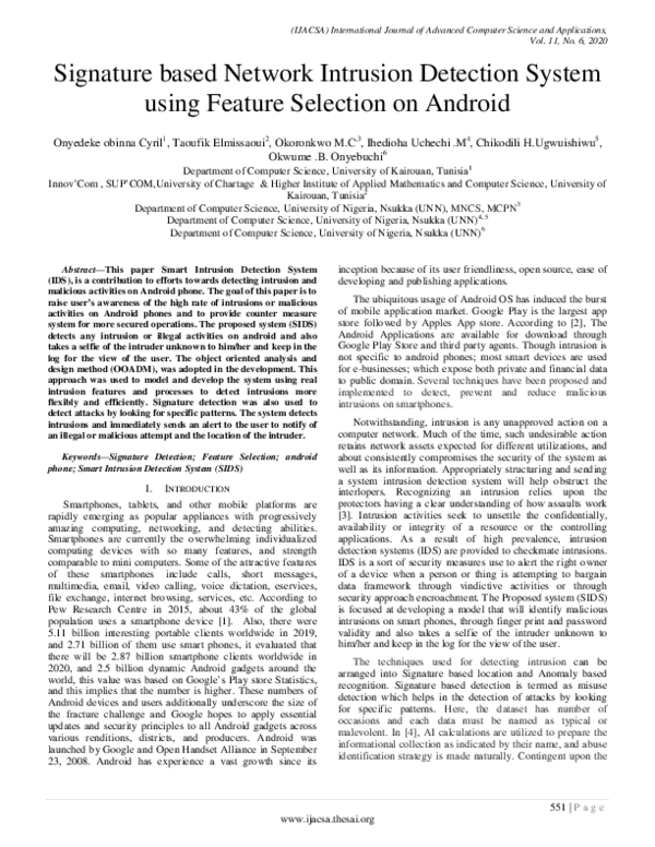 Pdf Signature Based Network Intrusion Detection System Using Feature