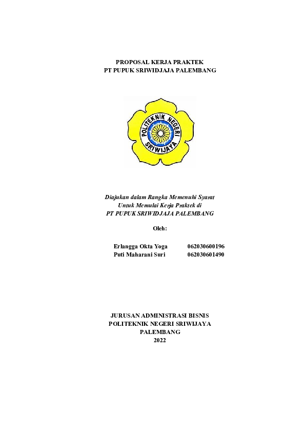 (DOC) PROPOSAL MAGANG PT PUSRI 4NC