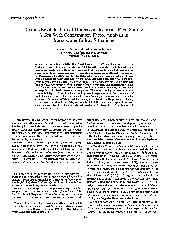 (PDF) On the use of the Causal Dimension Scale in a field setting: A ...