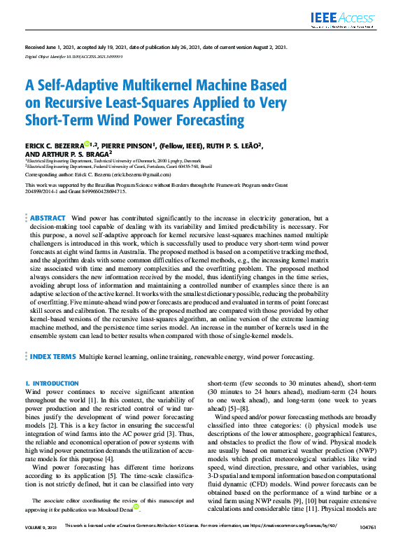 (PDF) A Self-Adaptive Multikernel Machine Based on Recursive Least-Squares Applied to Very Short ...