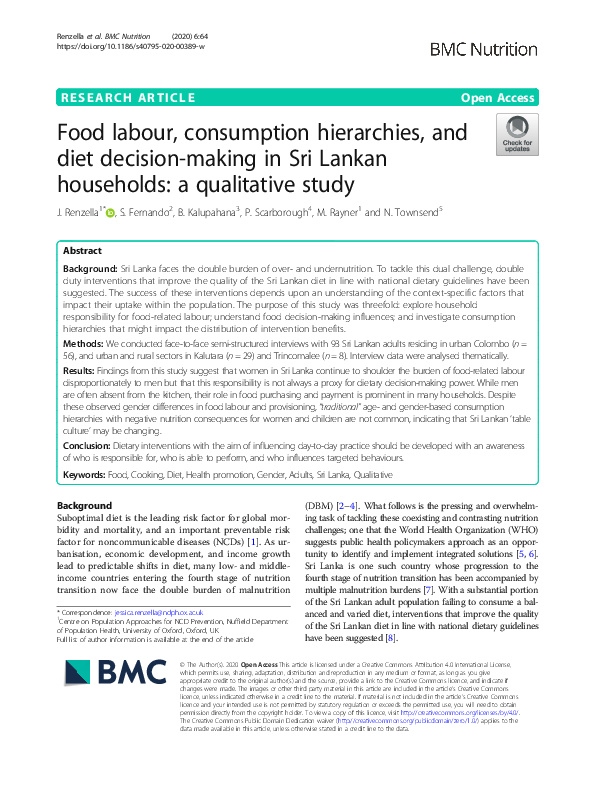 (PDF) Food labour, consumption hierarchies, and diet decision-making in ...