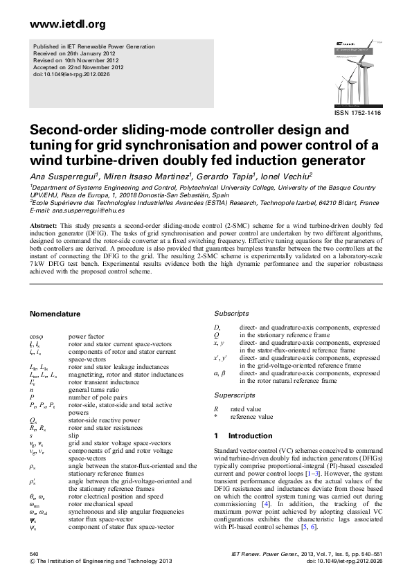 (PDF) Second-order sliding-mode controller design and tuning for grid synchronisation and power ...