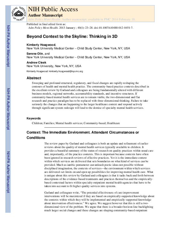 (PDF) Beyond Context to the Skyline: Thinking in 3D