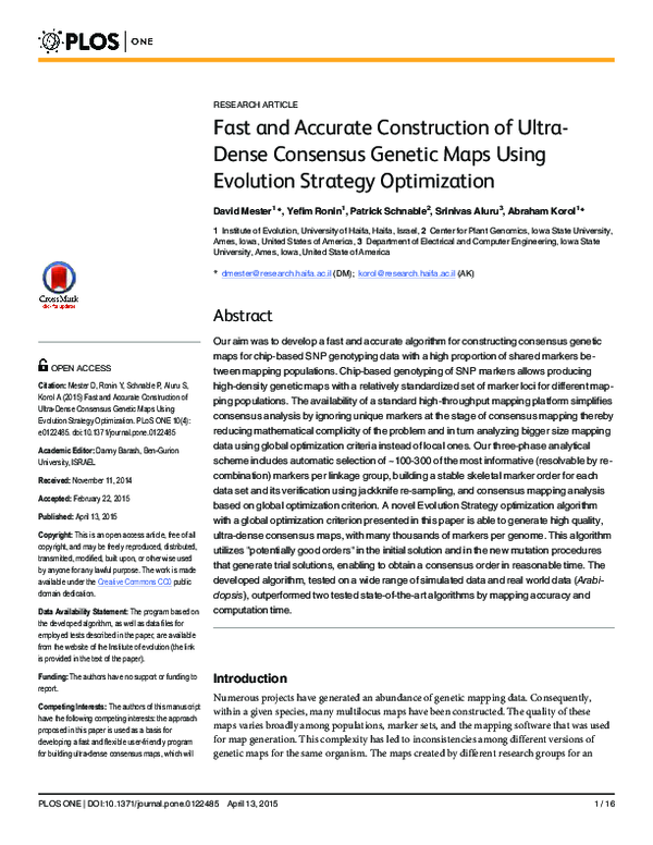 (PDF) Fast and Accurate Construction of Ultra-Dense Consensus Genetic ...