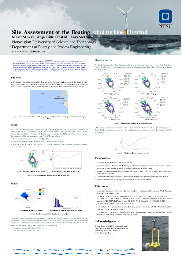 (PDF) Site Assessment of the Floating Wind Turbine Hywind Demo
