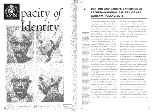 (PDF) Opacity of Identity: Ben-Tor and Carmi’s exhibition at Zachęta ...