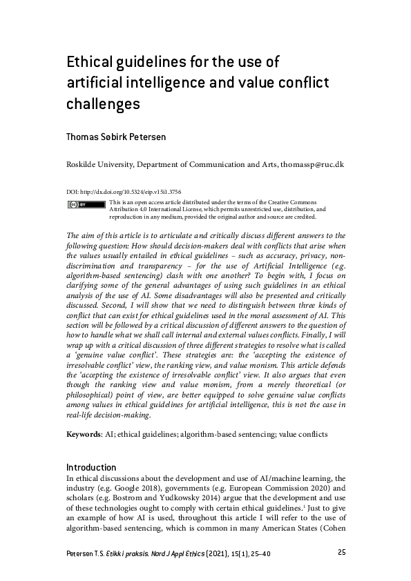 (PDF) Ethical guidelines for the use of artificial intelligence and the ...