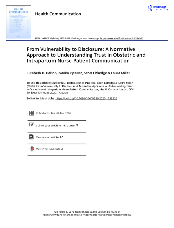 (PDF) From Vulnerability to Disclosure: A Normative Approach to ...