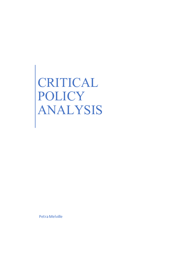 (DOC) CRITICAL POLICY ANALYSIS