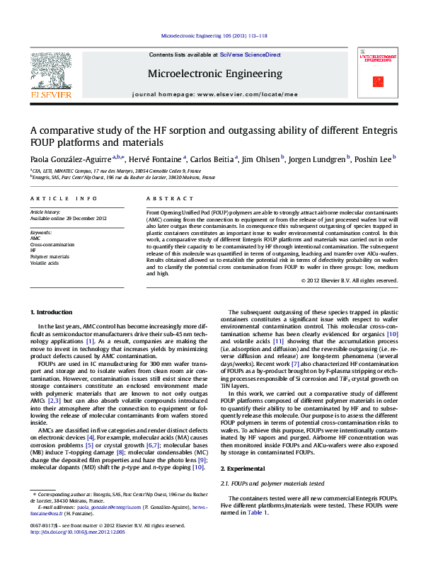 (PDF) A comparative study of the HF sorption and outgassing ability of ...
