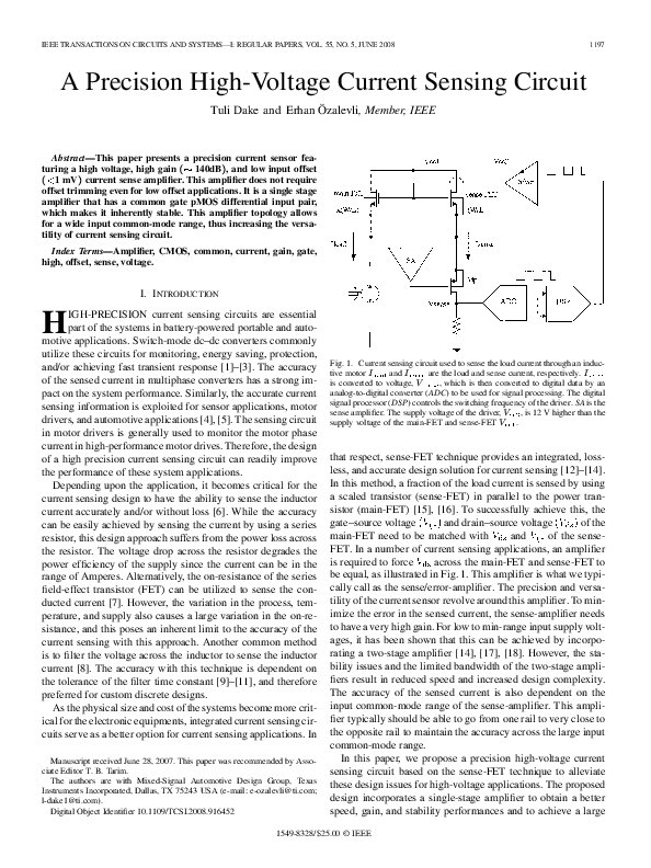(PDF) A Precision High-Voltage Current Sensing Circuit