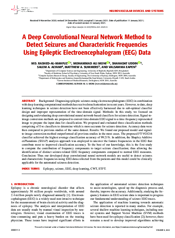(PDF) Deep CNN for Seizure Detection in EEG Data