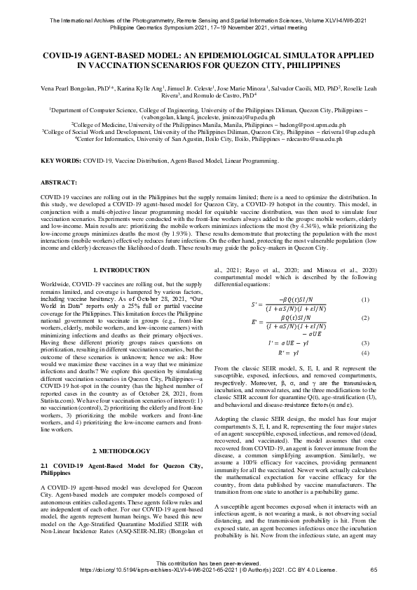 (PDF) COVID-19 Agent-Based Model: An Epidemiological Simulator Applied ...