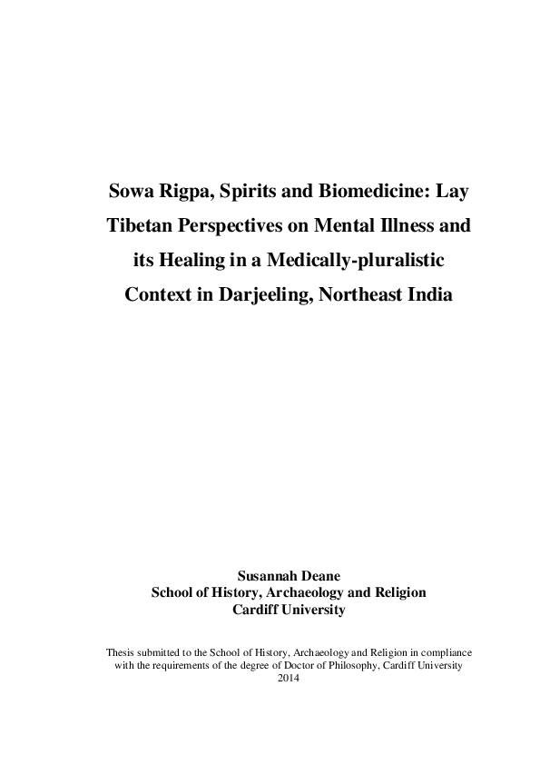 (PDF) Sowa Rigpa, spirits and biomedicine: lay Tibetan perspectives on ...