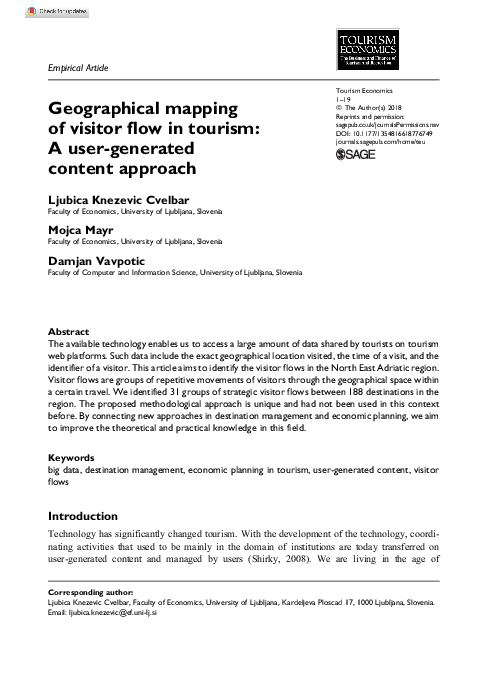 (PDF) Geographical mapping of visitor flow in tourism