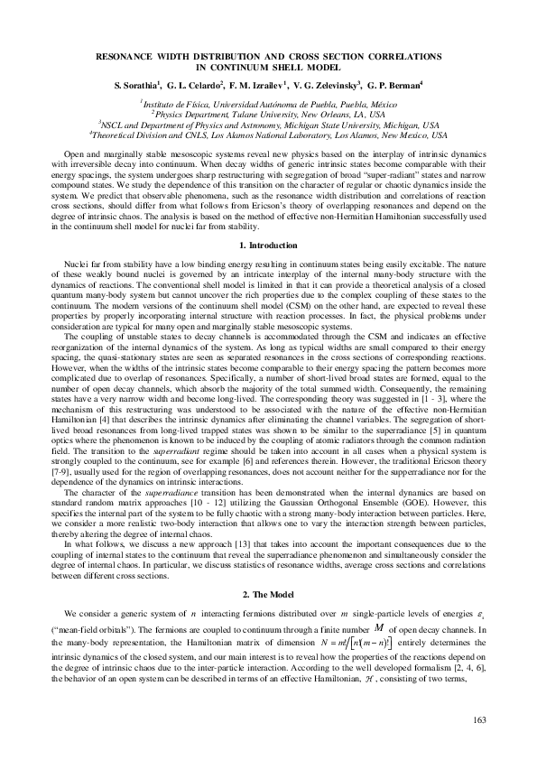 (PDF) Resonance Width Distribution and Cross Section Correlations in ...