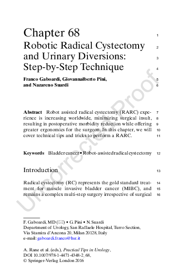 (PDF) Robotic Radical Cystectomy and Urinary Diversions: Step-by-Step ...
