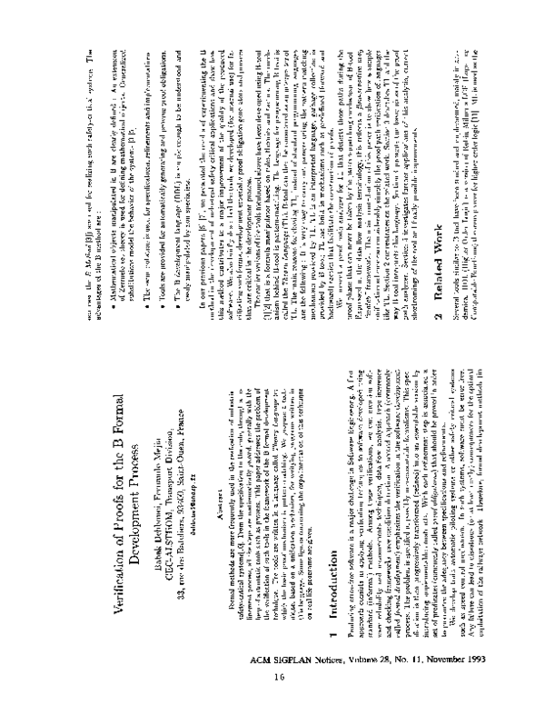 (PDF) Verification of proofs for the B formal development process