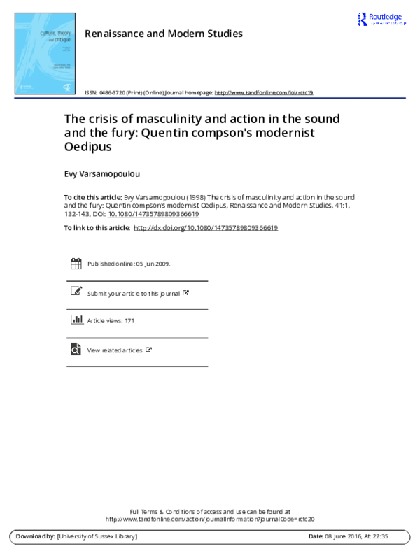 (PDF) The crisis of masculinity and action in the sound and the fury ...