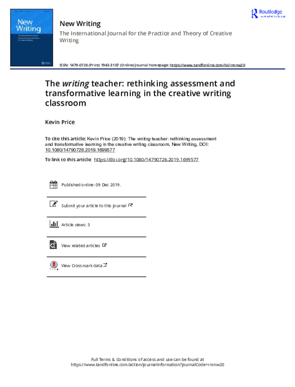 (PDF) The writing teacher: rethinking assessment and transformative ...