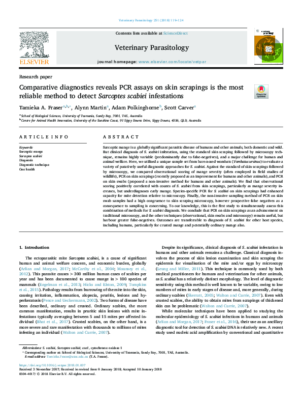 (PDF) Comparative diagnostics reveals PCR assays on skin scrapings is ...