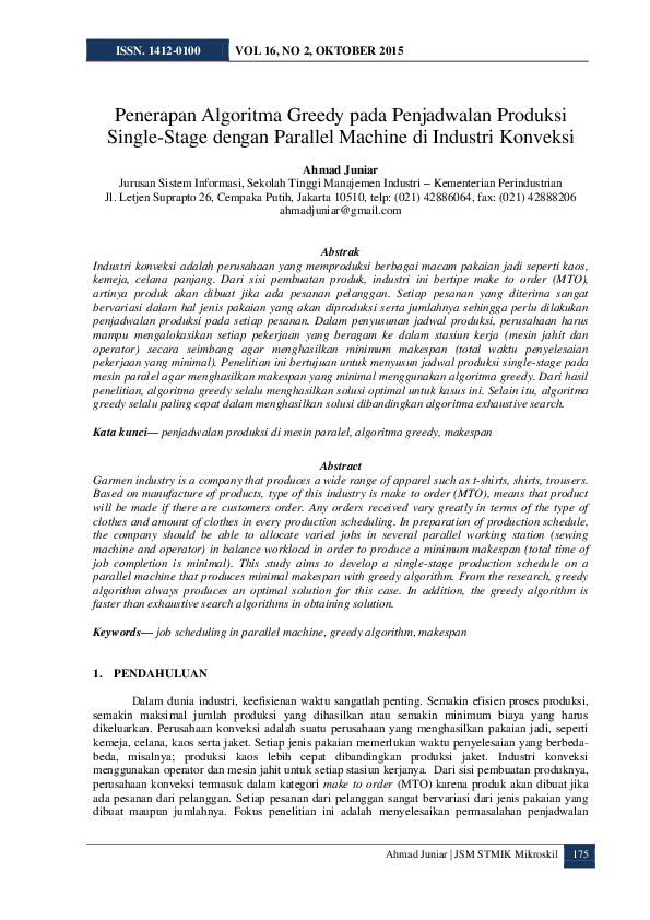 (PDF) Penerapan Algoritma Greedy pada Penjadwalan Produksi Single-Stage dengan Parallel Machine ...