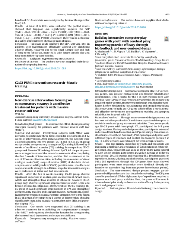 (PDF) Building interactive computer play games with youth with cerebral ...