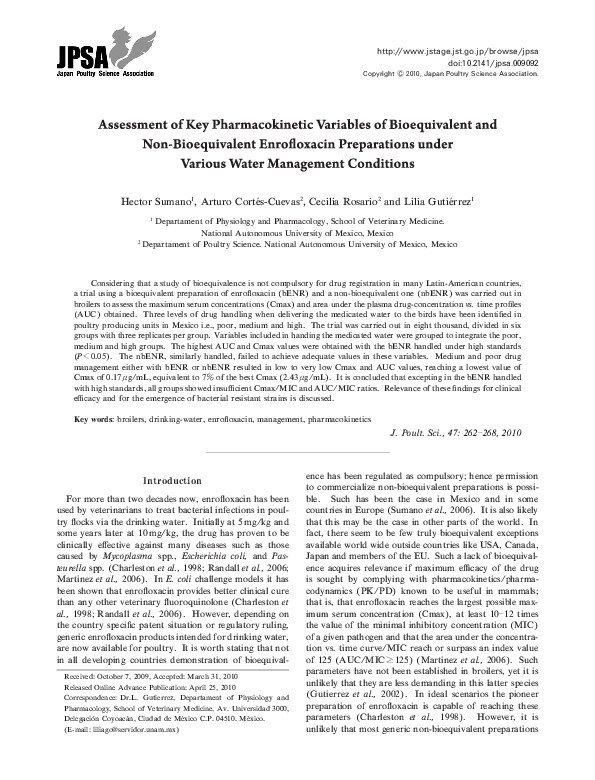 (PDF) Assessment of Key Pharmacokinetic Variables of Bioequivalent and ...