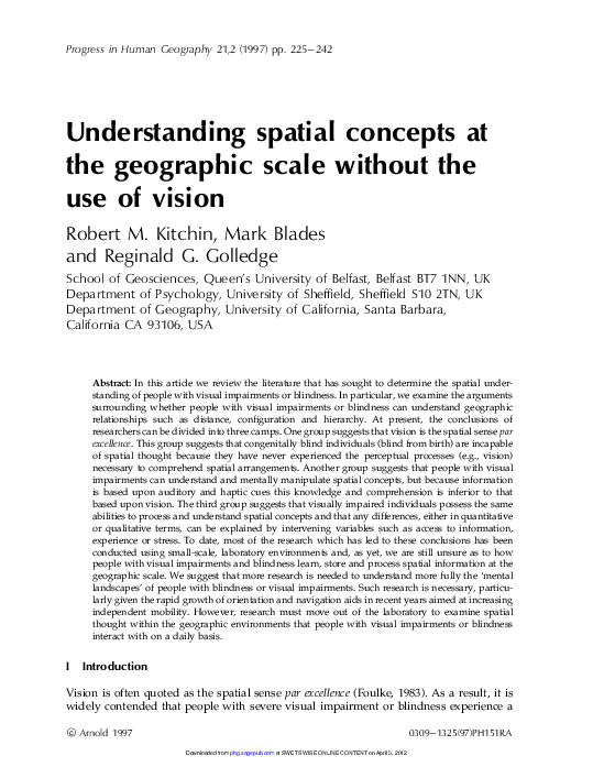 (PDF) Understanding spatial concepts at the geographic scale without ...