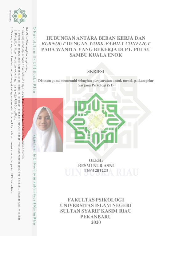 (PDF) Hubungan Antara Beban Kerja Dan Burnout Dengan Work-Family Conflict Pada Wanita Yang ...
