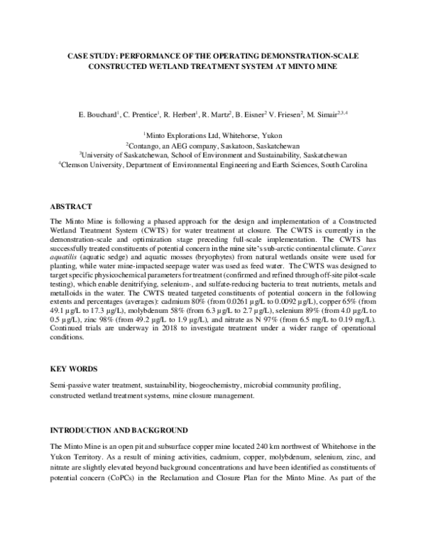 (PDF) Case study : performance of the operating demonstration-scale ...