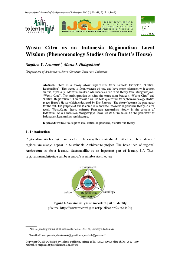 (PDF) Wastu Citra as an Indonesia Regionalism Local Wisdom