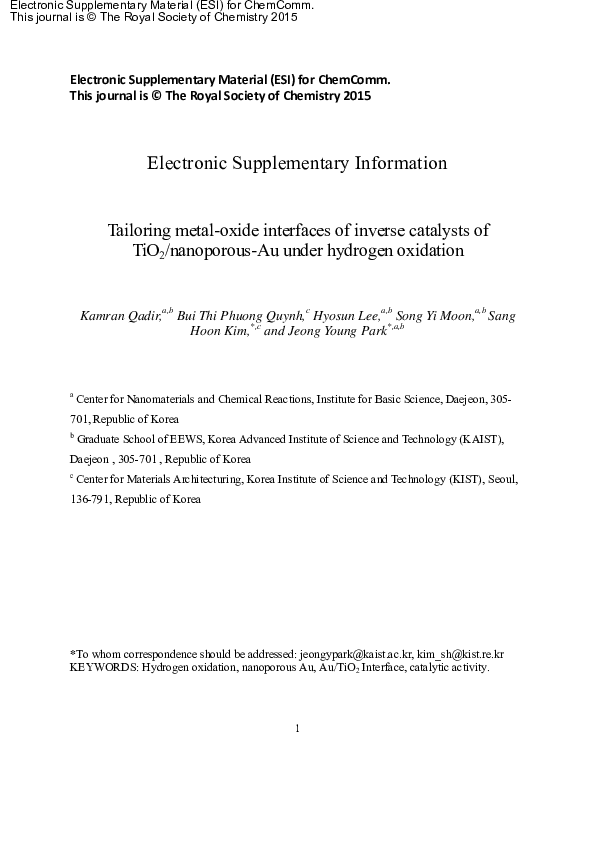 (PDF) Tailoring Metal-oxide Interfaces of Inverse Catalysts of TiO2 ...